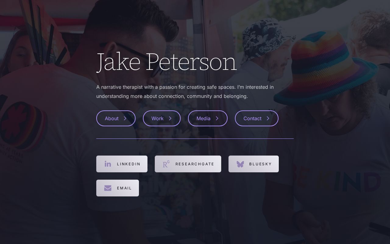 Jake Peterson - Narrative Therapist, Researcher, & Clinical Supervisor
